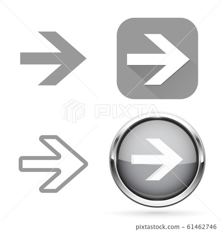 Next signs. Gray buttons and icons - Stock Illustration [61462746] - PIXTA