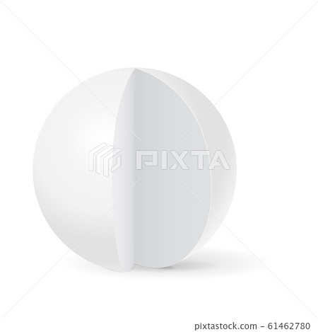 Sphere with cut out piece. White template - Stock Illustration ...
