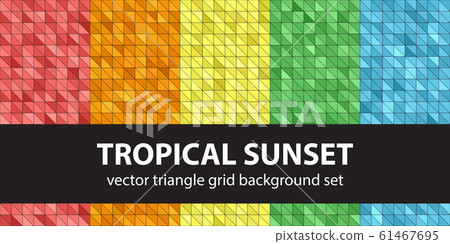 Triangle pattern set Tropical Sunset. Vector - Stock Illustration ...