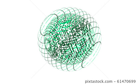 CG sphere: sphere and line extending in a belt - Stock Illustration ...