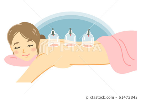 Woman receiving cupping treatment - Stock Illustration [61472842] - PIXTA