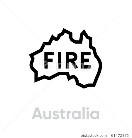 Australia with Fire logo vector icon. Editable...-插圖素材 [61472875] - PIXTA圖庫