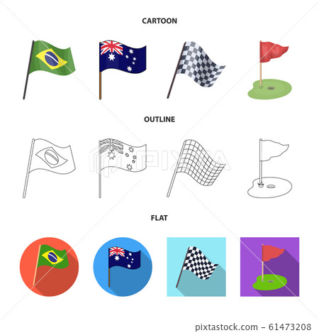 Isolated object of world and flag sign. Set of... - Stock Illustration ...
