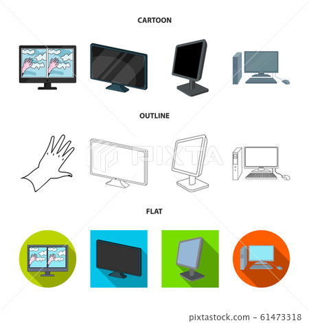 Vector design of screen and computer sign. Set... - Stock Illustration ...