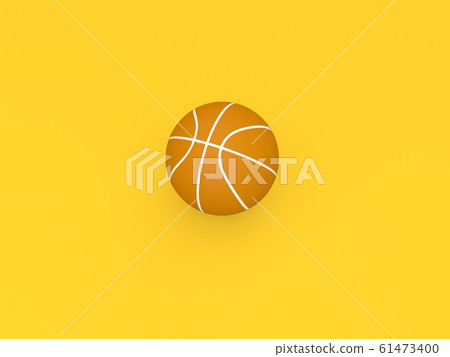 Basketball ball on a yellow background. - Stock Illustration [61473400 ...