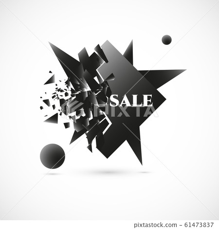 Explosion of black square and circles. Vector - Stock Illustration ...