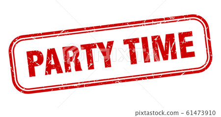 party time stamp. party time square grunge red - Stock Illustration ...