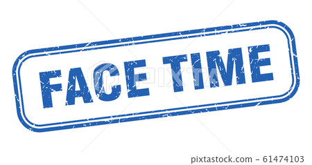 face time stamp. face time square grunge blue sign - Stock Illustration ...