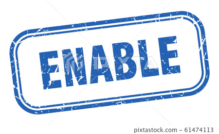 enable stamp. enable square grunge blue sign - Stock Illustration ...