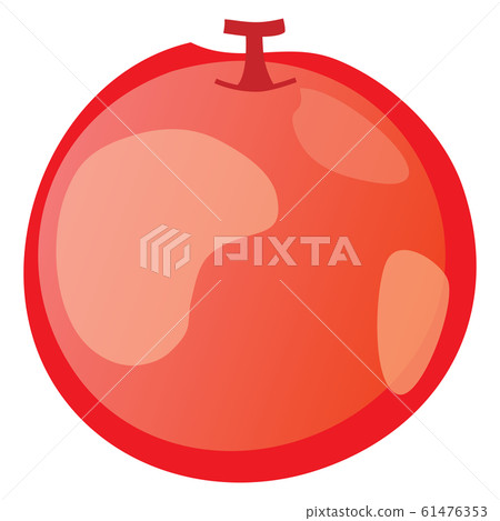 Illustration of one red round apple - Stock Illustration [61476353] - PIXTA