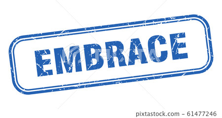 embrace stamp. embrace square grunge blue sign - Stock Illustration ...