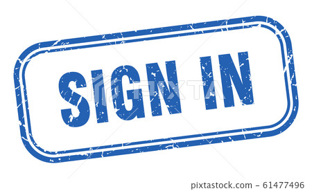 sign in stamp. sign in square grunge blue sign - Stock Illustration ...