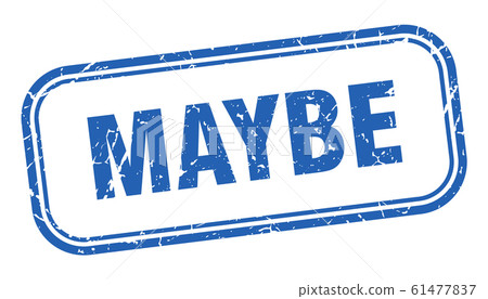 maybe stamp. maybe square grunge blue sign - Stock Illustration ...