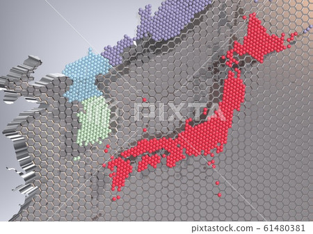 A map of neighboring countries in Japan with... - Stock Illustration ...