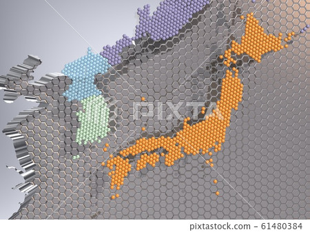 A map of neighboring countries in Japan with... - Stock Illustration ...