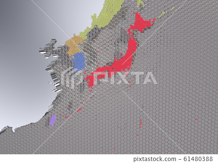 A map of neighboring countries in Japan with... - Stock Illustration ...