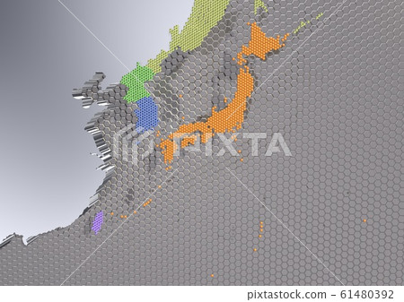 A map of neighboring countries in Japan with... - Stock Illustration ...