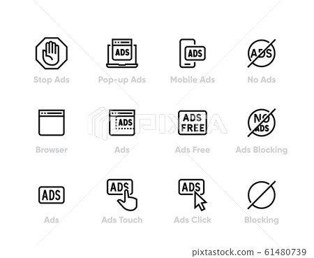 Ads Blocking, Ad Ban, Remove Advertisement logo... - Stock Illustration ...