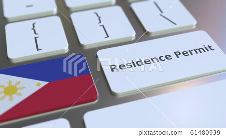 Residence Permit text and flag of Philippines... - Stock Illustration ...