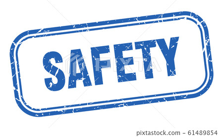 safety stamp. safety square grunge blue sign - Stock Illustration ...