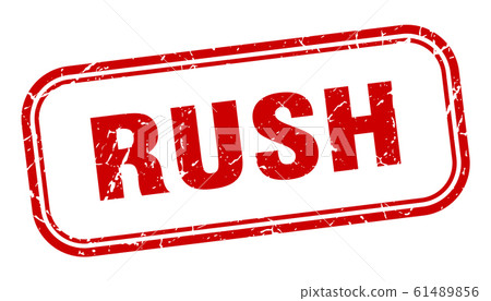 rush stamp. rush square grunge red sign - Stock Illustration [61489856 ...