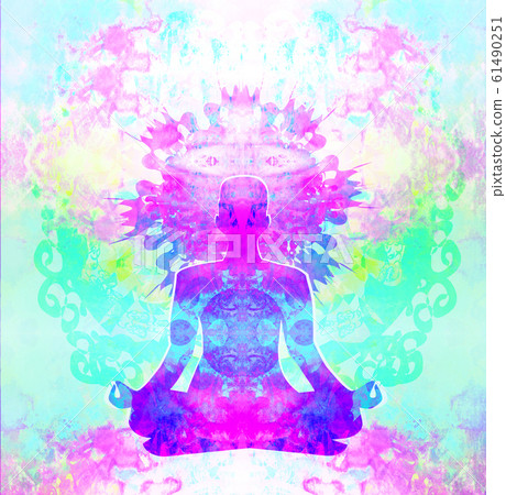 Illustration of a human body in lotus pose - - Stock Illustration ...