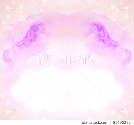 pink unicorns and decorative frame - Stock Illustration [61490252] - PIXTA