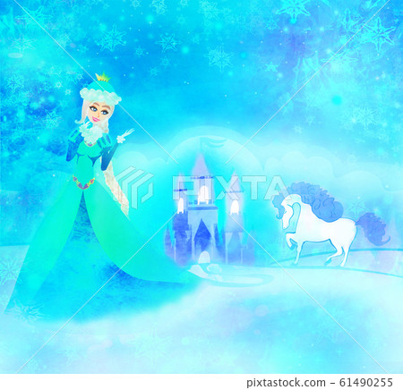 Beautiful winter princess on winter walk - Stock Illustration [61490255 ...