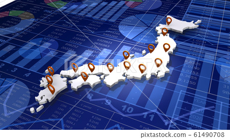Business map background with Japan map and marker - Stock Illustration ...