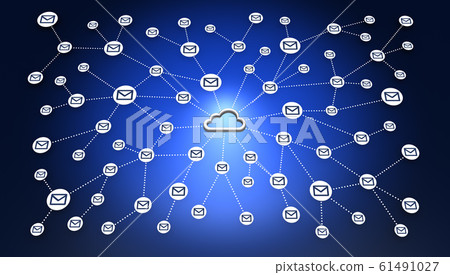 Cloud and email network - Stock Illustration [61491027] - PIXTA