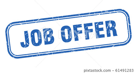 job offer stamp. job offer square grunge blue sign - Stock Illustration ...