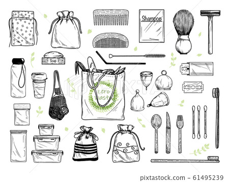 Large set of different environmental items. - Stock Illustration ...