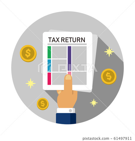 Overseas tax payment / tax return image... - Stock Illustration ...