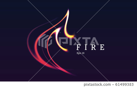Abstract fire shaped curved lines of bright... - Stock Illustration ...
