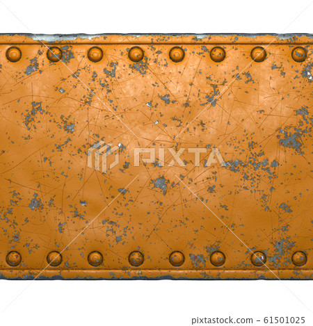Rusty metal strip with rivets on the center... - Stock Illustration ...