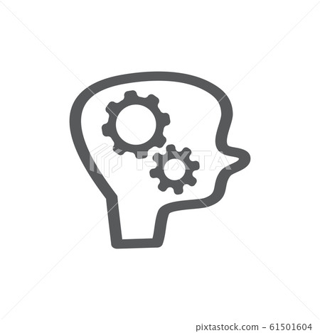 Brain gears icon on a white background - Stock Illustration [61501604 ...