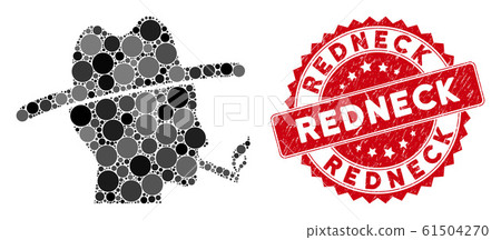 Collage Smoking Redneck Icon with Grunge... - Stock Illustration ...