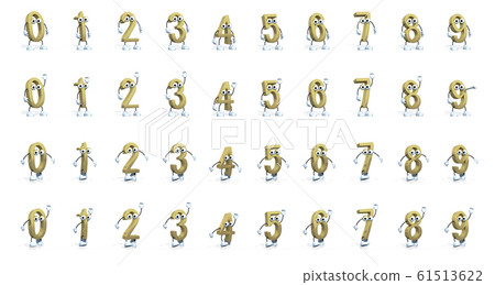 Anthropomorphic numbers, cutout for synthesis,... - Stock Illustration ...