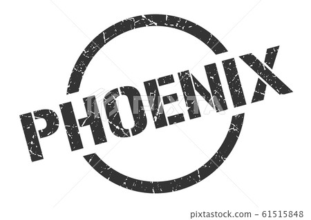Phoenix stamp. Phoenix grunge round isolated sign - Stock Illustration ...
