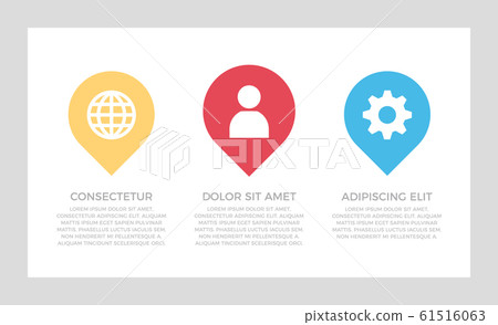 Set of blue and yellow, red elements for... - Stock Illustration ...