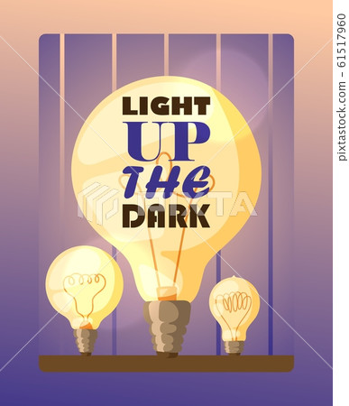 Light bulb typography poster, vector... - Stock Illustration [61517960 ...