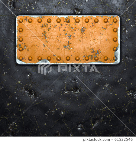 Rusty metal strip with rivets on the center... - Stock Illustration ...