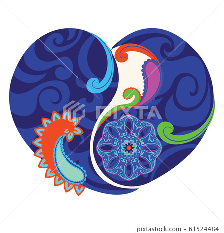 Paisley heart design - Stock Illustration [61524484] - PIXTA