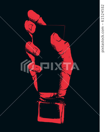 Hand Exclamation Mark Stencil Illustration-插圖素材 [61524582] - PIXTA圖庫