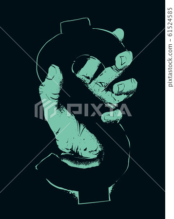 Hand Dollar Sign Stencil Illustration - Stock Illustration [61524585 ...