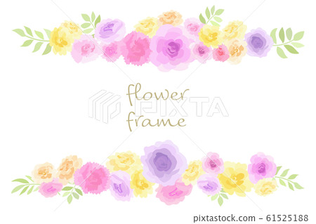 Upper and lower frame with colorful flowers - Stock Illustration ...