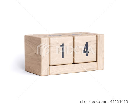 Wood block cube date day calendar - Stock Illustration [61531463] - PIXTA