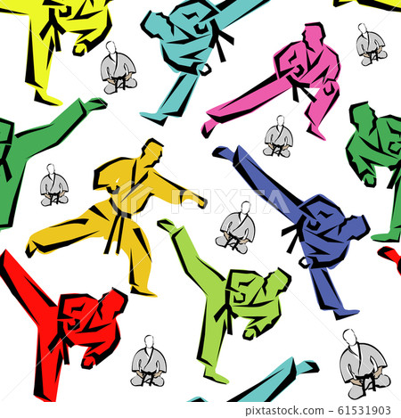 Seamless Texture Pattern MMA logo fist... - Stock Illustration ...