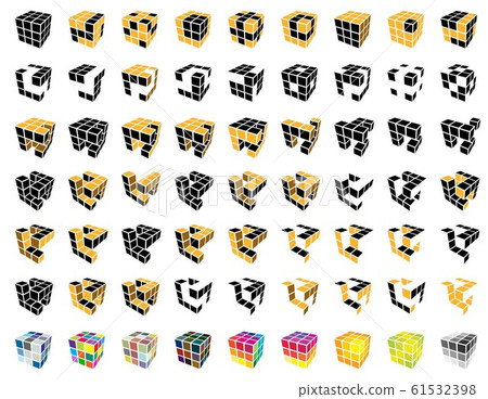 collection of abstract geometric design elements-插圖素材 [61532398] - PIXTA圖庫