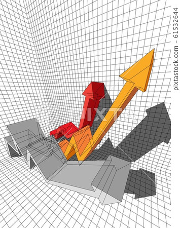 Three ascending or rising diagram in business... - Stock Illustration ...